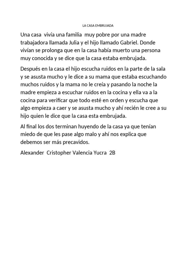 La Casa Embrujada: Un Cuento de Terror | PDF