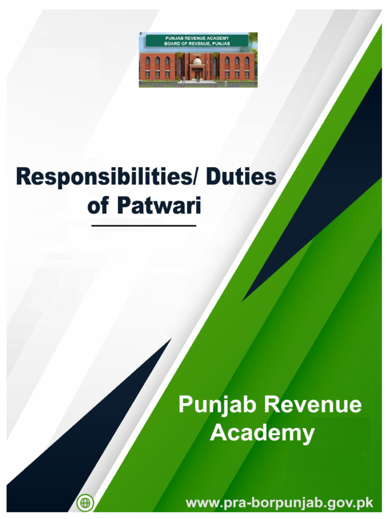 Role and Duties of Patwaris | PDF | Receipt