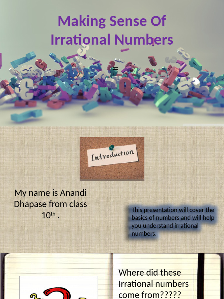 Maths presentation irrational numbers | PDF