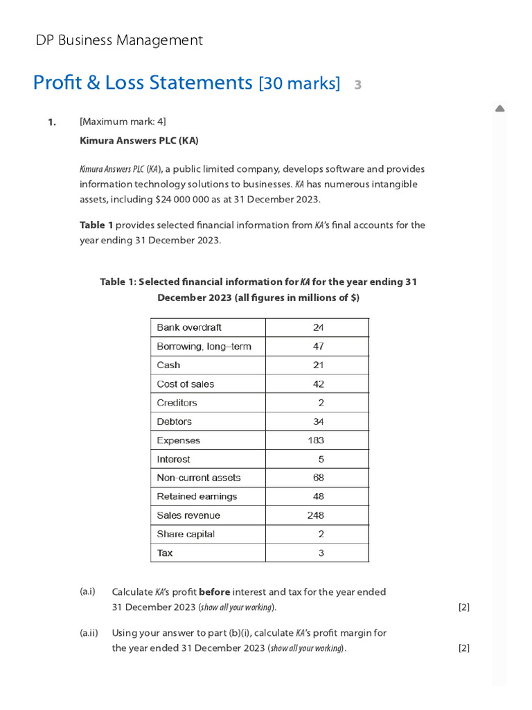 IB Questionbank 2025-2026 | PDF | Income Statement | Profit (Economics)