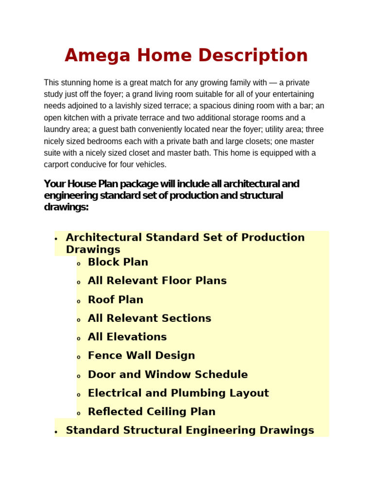 Amega Home Description | PDF