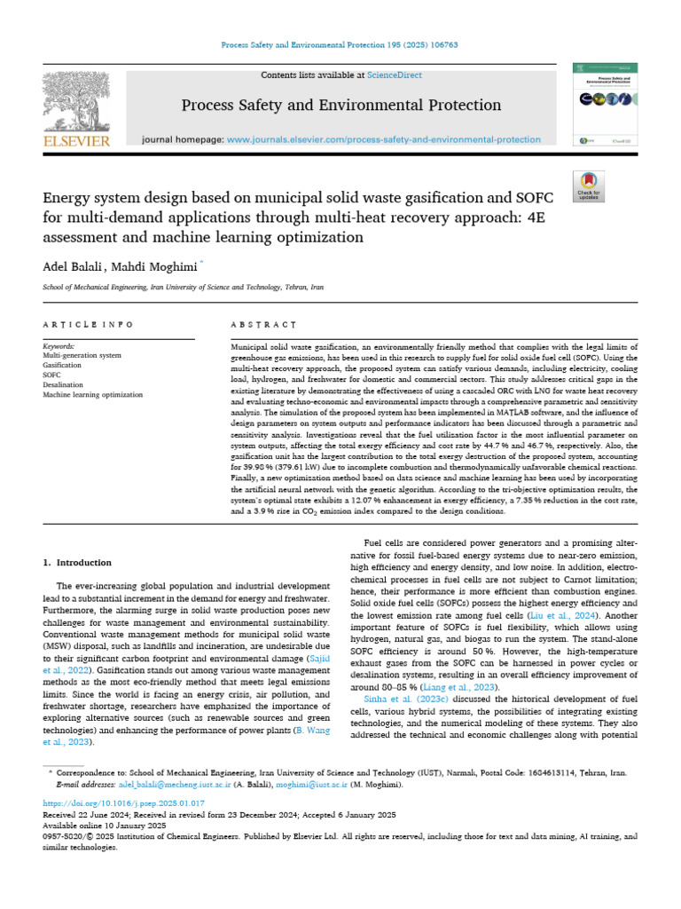 Energy System Design Based on Municipal Solid Waste Gasification and SOFC for Multi-Demand ...