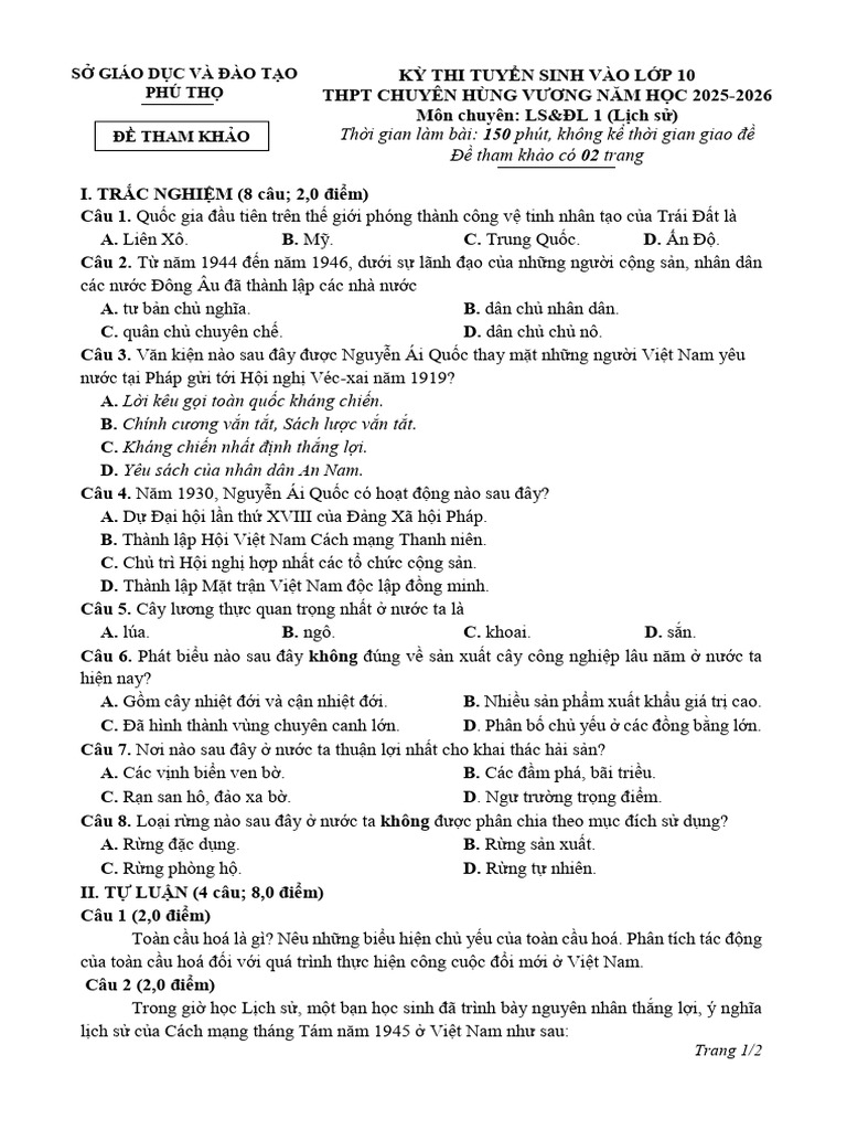 7.2. LSDL 1 - Chuyen (De Tham Khao) | PDF