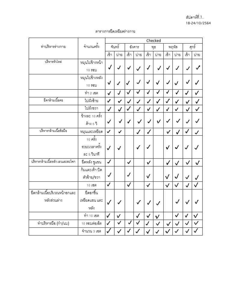 ท่าบริหารร่างกาย ศุภการัณย์ 052 | PDF