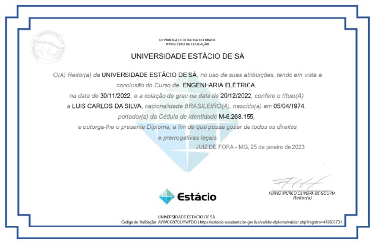 Certificado Estacio | PDF