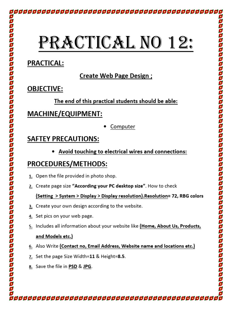 Web Page Design Practical Guide | PDF
