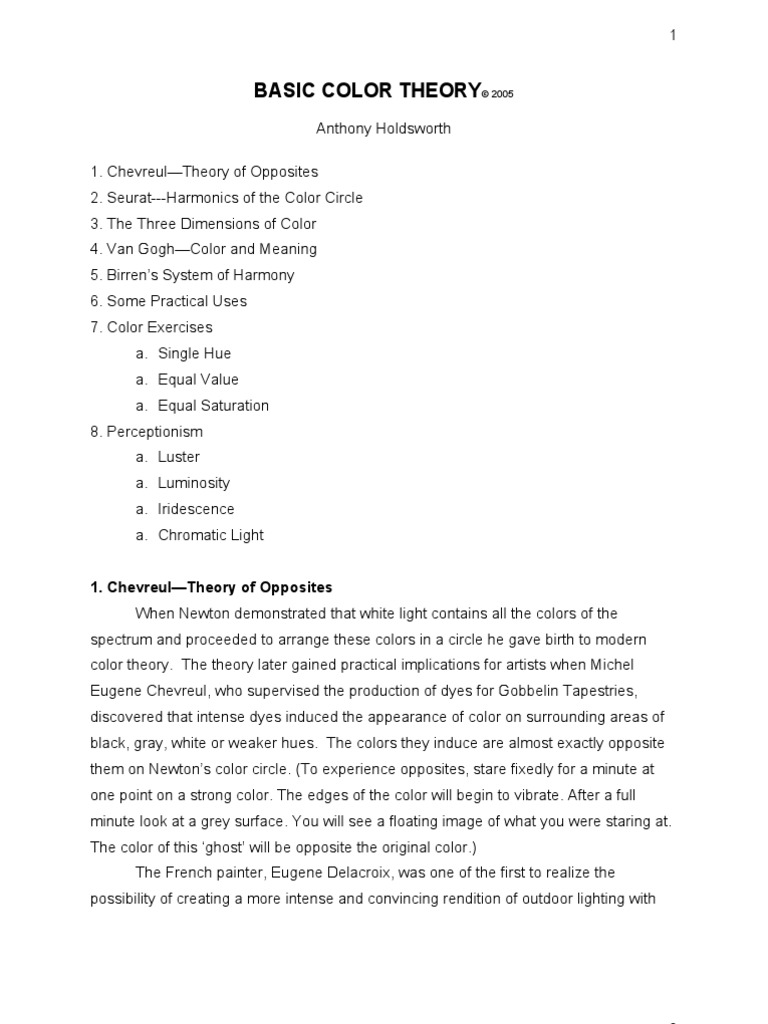 Basic Color Theory | PDF | Color | Hue