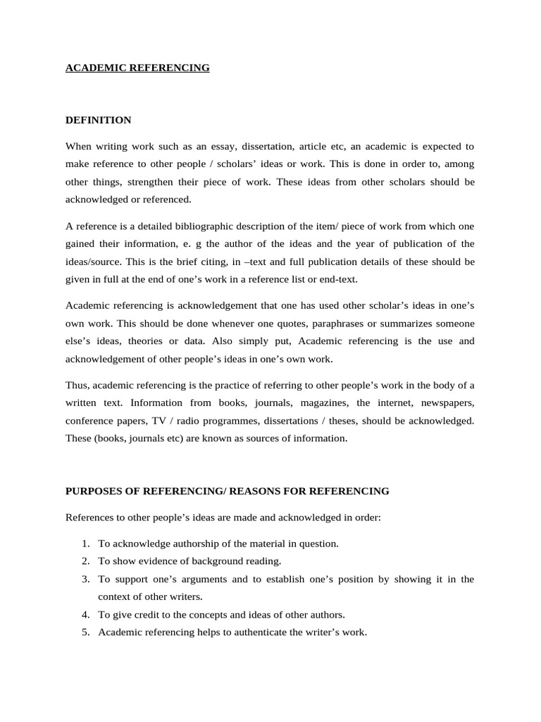 ACADEMIC REFERENCING Cs 131 | PDF | Ellipsis | Citation