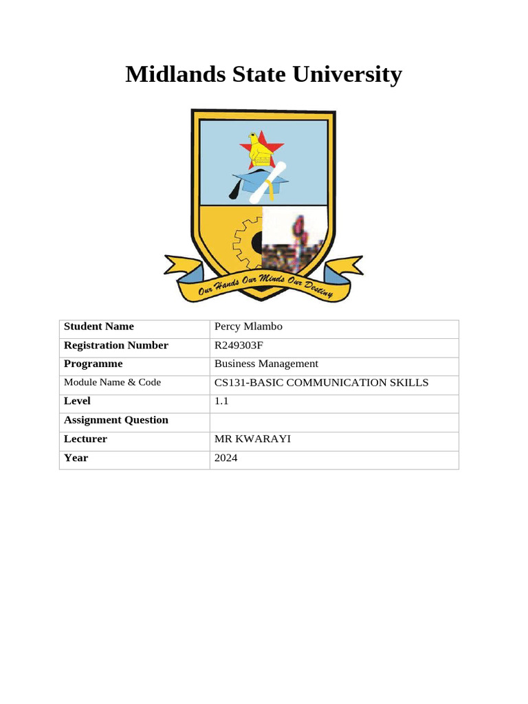 Assignment Cover Page LGM 101 | PDF