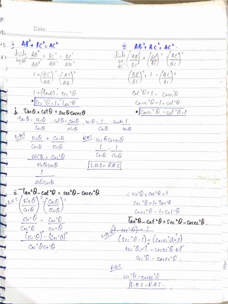 Trigonometry Notes | PDF