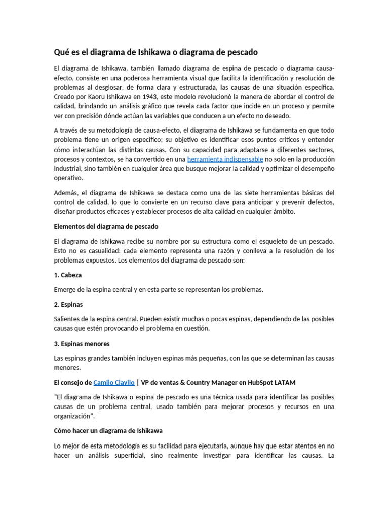 Diagrama de Ishikawa: Causas y Efectos | PDF