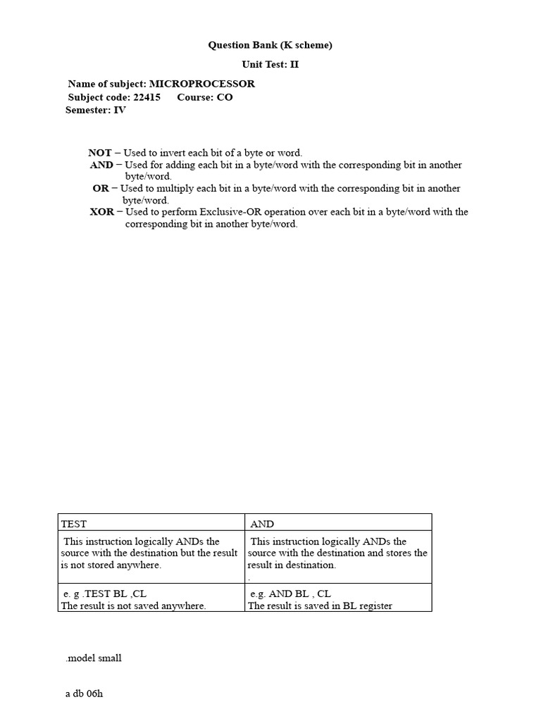 MIC-22415 Question Bank For UT-II | PDF | Binary Coded Decimal | Computer Science