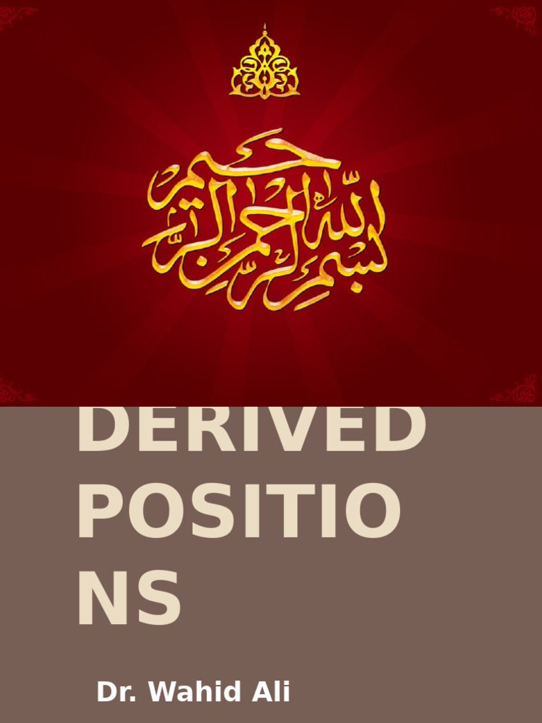 Lec 12 Derived Positions | PDF | Anatomical Terms Of Motion | Foot