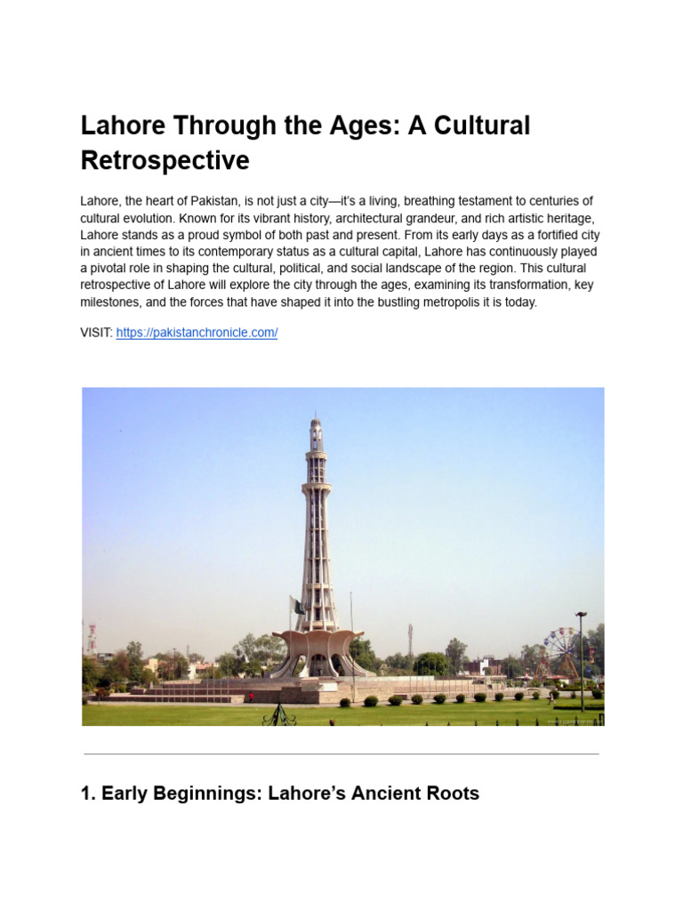 Lahore: A Cultural Journey Through Ages | PDF | Lahore | Partition Of India