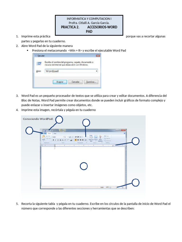 Práctica 2 Accesorios Word Pad 2016 | PDF | Microsoft Word | Informática