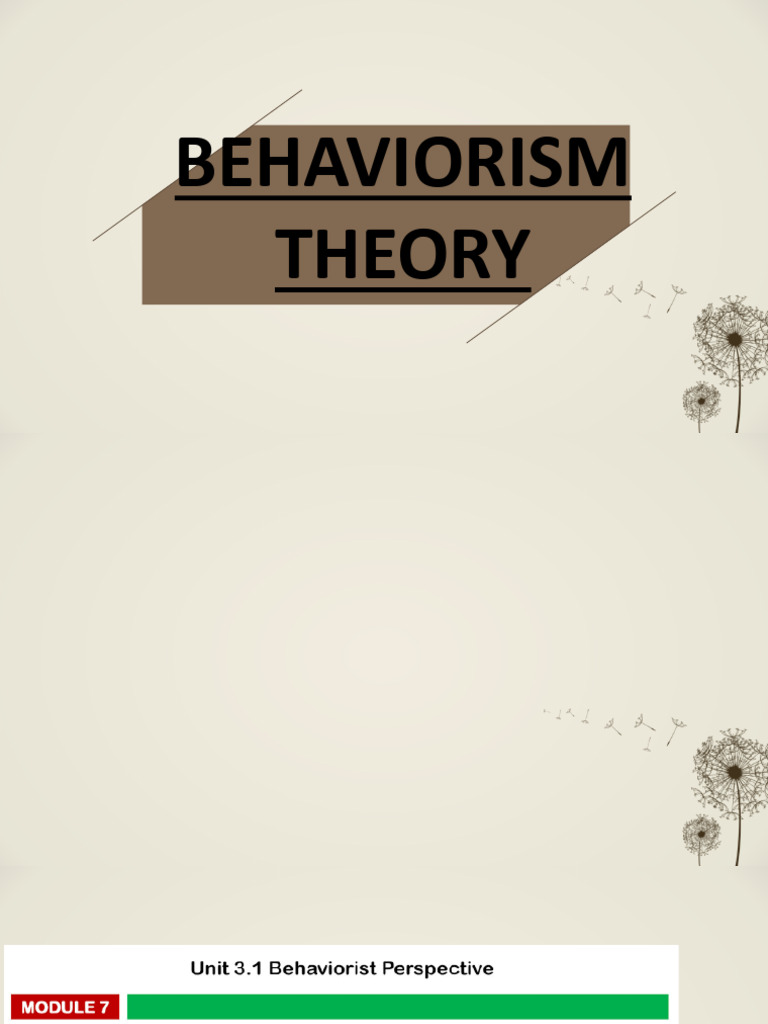 BEHAVIORISM WPS Office | PDF | Reinforcement | Learning Theory (Education)