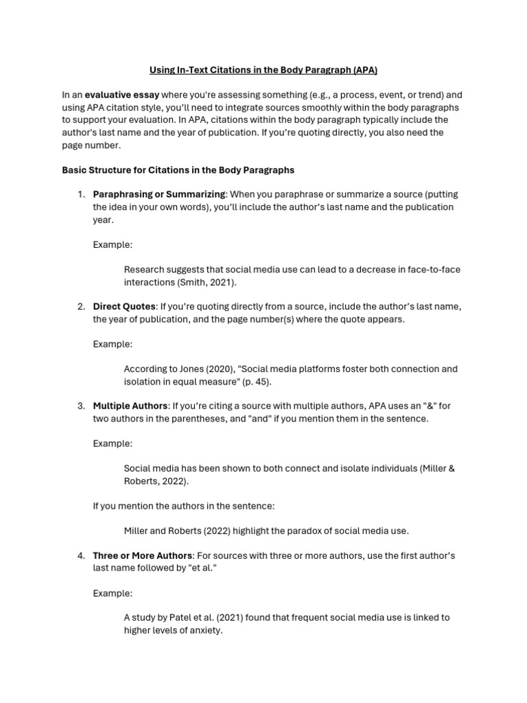 In Text Citations Essay Pathway | PDF | Social Media | Popular Culture ...