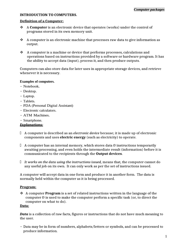 Introduction To Computers | PDF | Computer Data Storage | Computer Virus