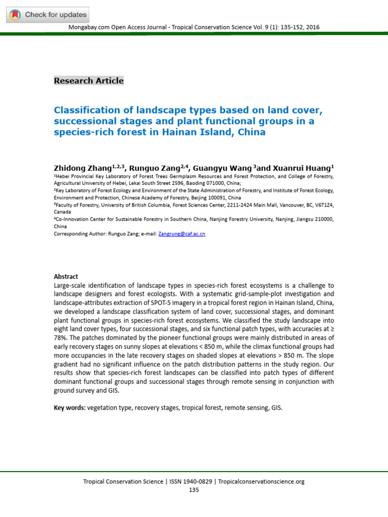 Classification of Landscape Types Based On Land Co | PDF | Forests ...