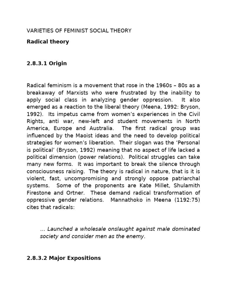 Radical Feminism: Origins and Impact | PDF | Feminism | Gender Studies