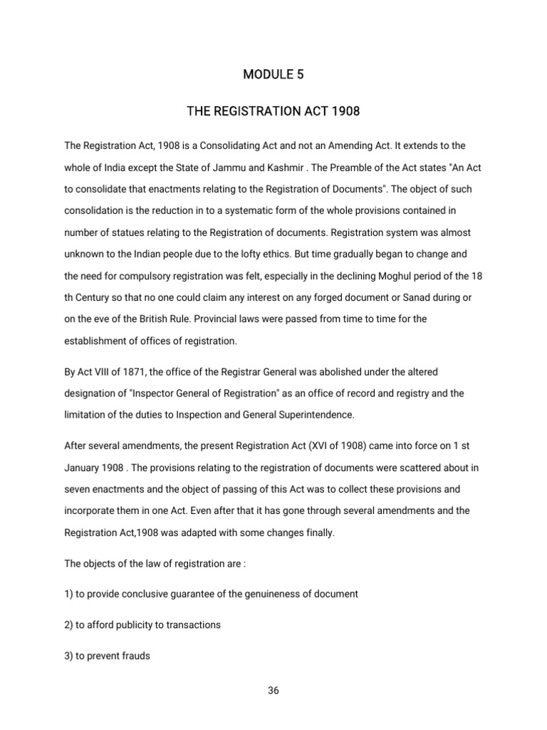 5.registration Act-Notes | PDF
