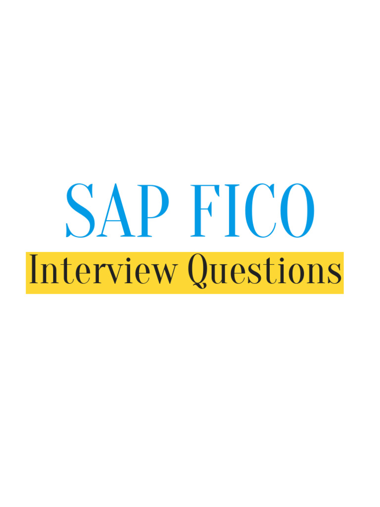 SAP FICO Interview Questions Guide | PDF | Depreciation | Receipt