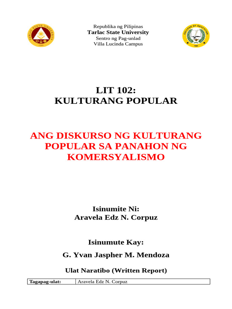 #31_CORPUZ, ARAVELA EDZ N_ANG DISKURSO NG KULTURANG POPULAR SA PANAHON NG KOMERSYALISMO | PDF