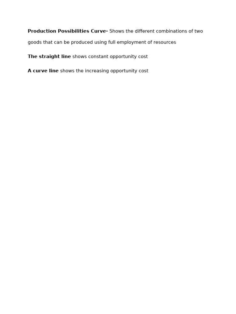 Production Possibilities Curve | PDF
