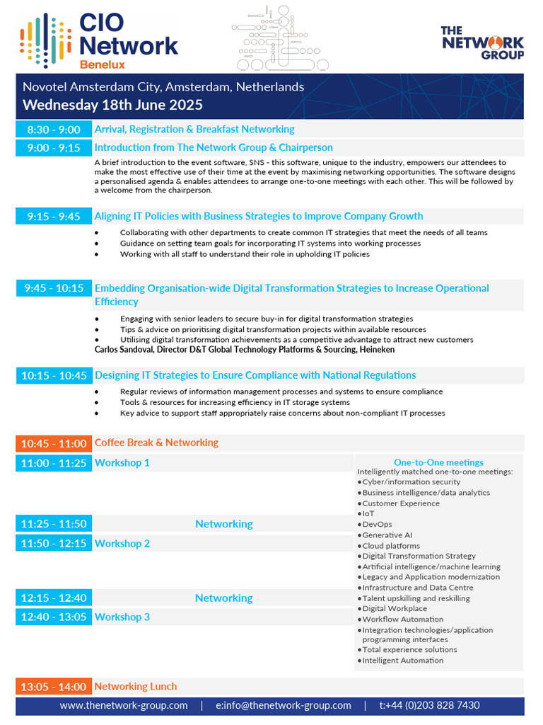 Benelux CIO Network Agenda 2025 | PDF | Cloud Computing | Artificial ...
