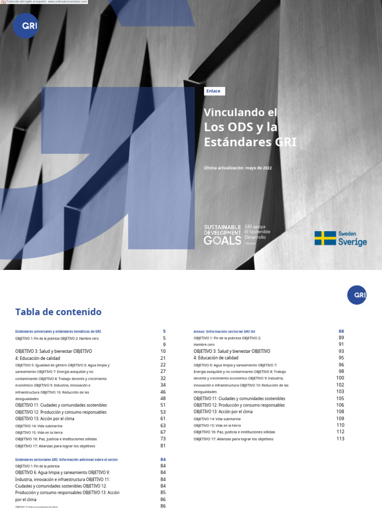 Relacion Entre Gri y Los Ods | PDF | Sustentabilidad | Residuos