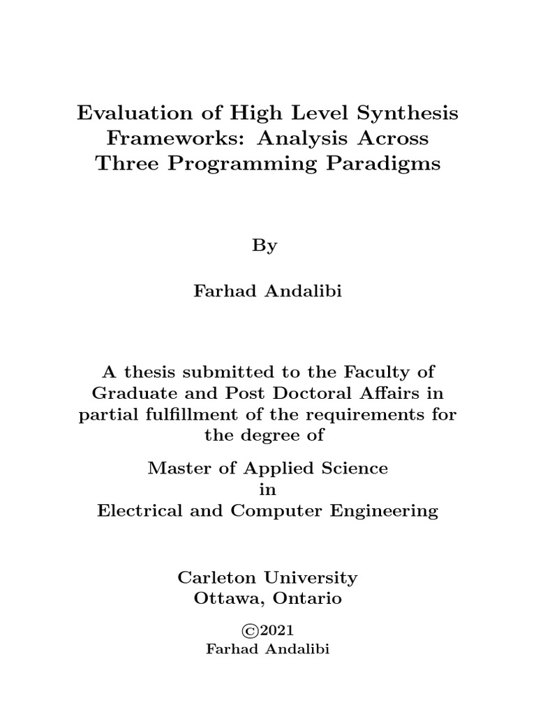 andalibi-evaluationofhighlevelsynthesisframeworksanalysis (1) | PDF ...