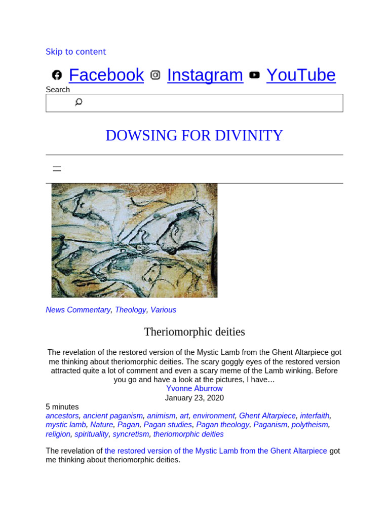 DOWSING For DIVINITY - Theriomorphic Deities | PDF | Sacrifice | Deities