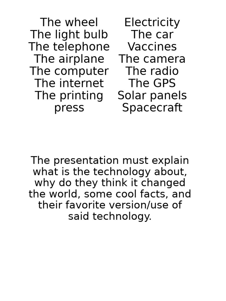 Inventions That Changed The World | PDF