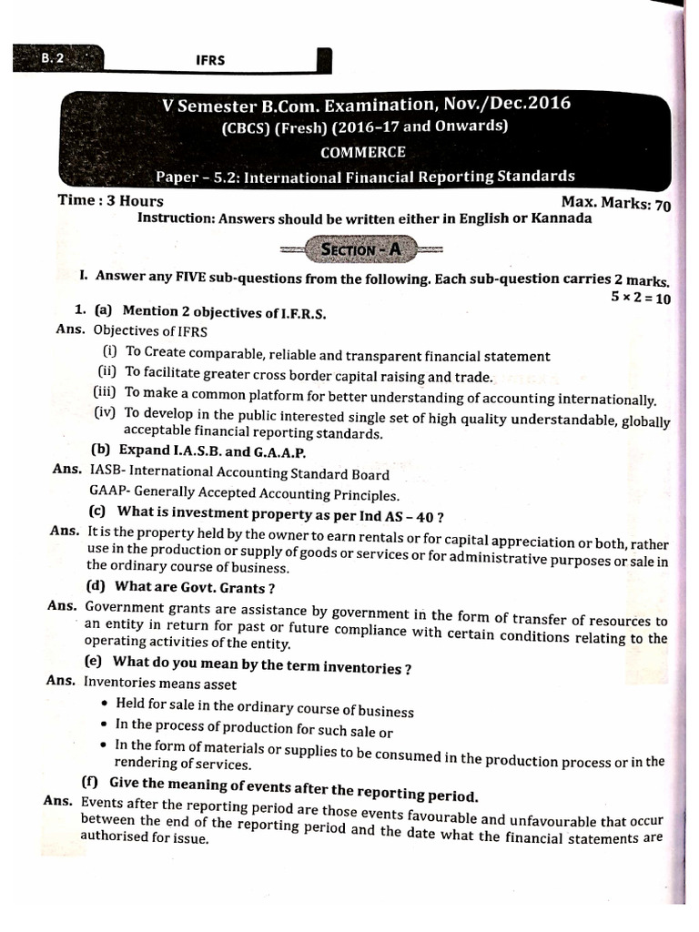 IFRS 2016 Solved QP | PDF