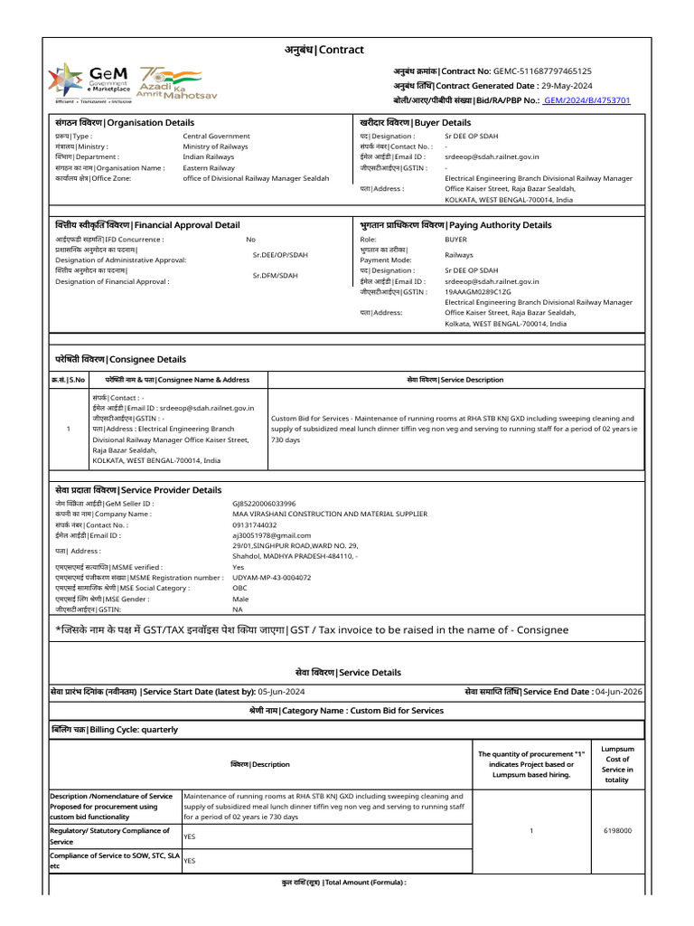 Contract GEM - RHA STB KNJ GXD | PDF | Procurement | Service Level Agreement