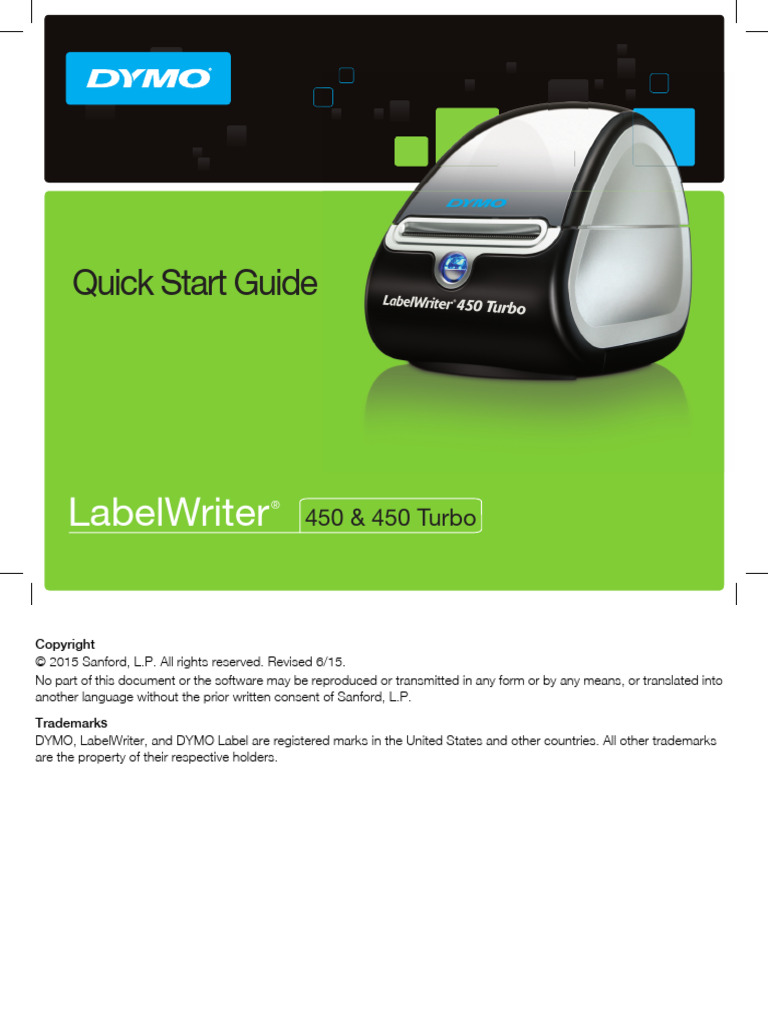 Dymo 450turbo QuickStart en-US | PDF | Software | Computing