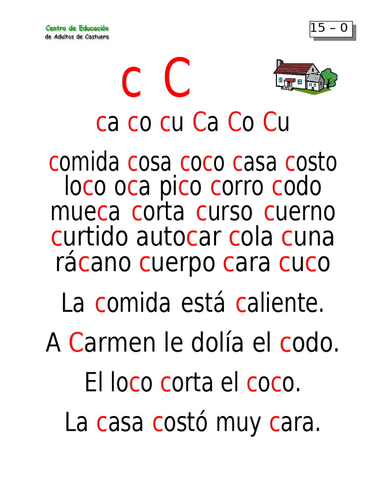 Metodo de Lectoescritura Letra Ca Co Cu 161102173901 | PDF