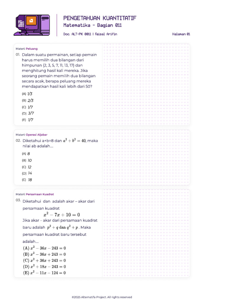 (Soal-PK) Paket 011 | PDF