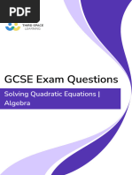Third Space Learning Solving Quadratic Equations GCSE Worksheet | PDF ...