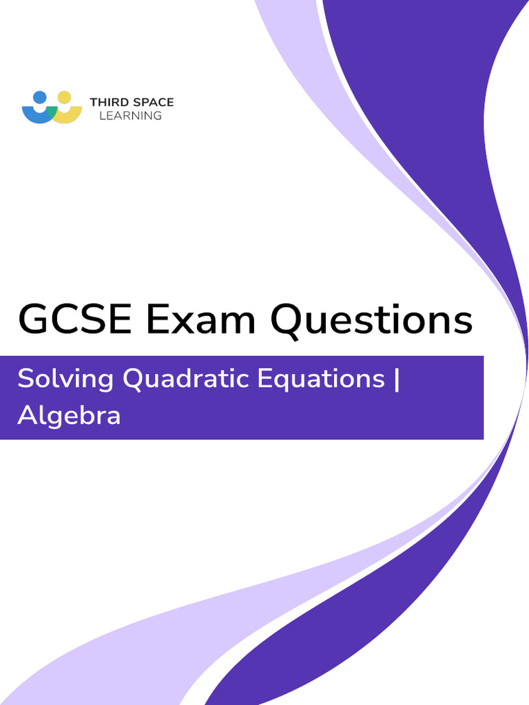 Solving Quadratic Equations Exam Questions | PDF | Equations | Mathematics