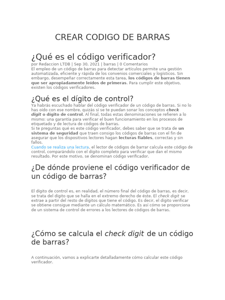 Crear Codigo de Barras | PDF | Notación | Codificaciones