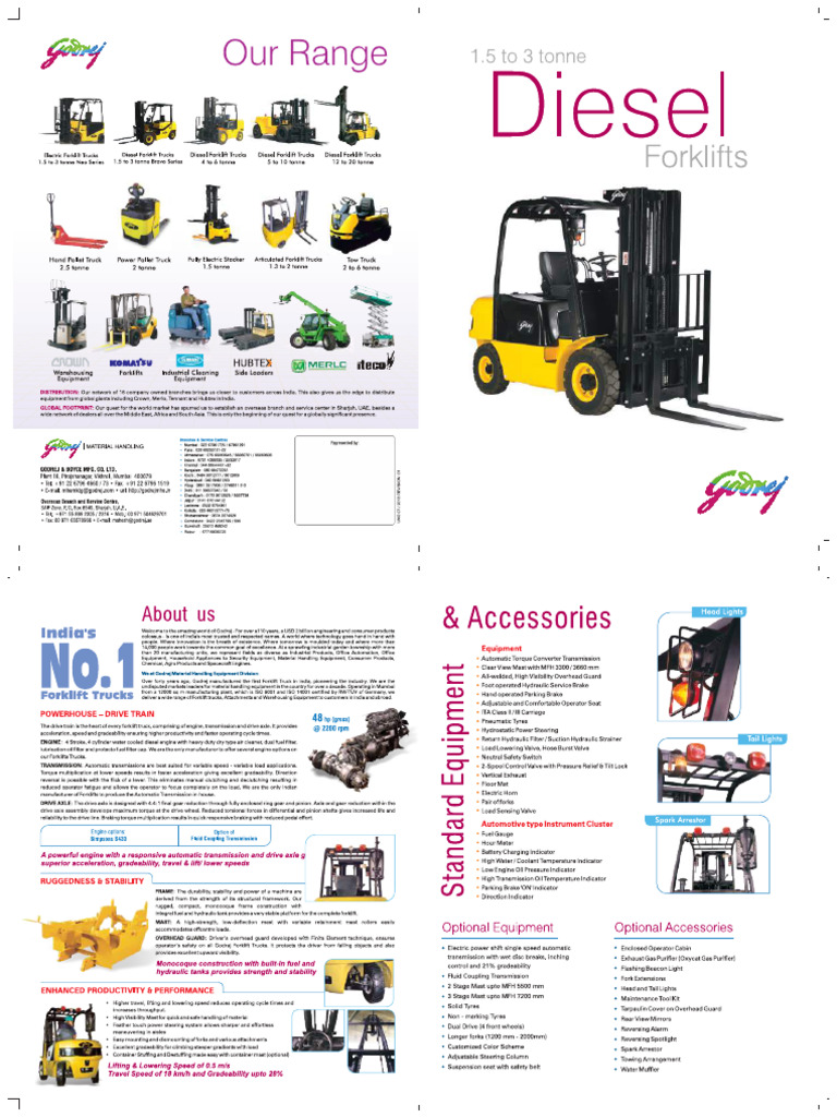 Godrej Diesel Forklift Truck Specs | PDF