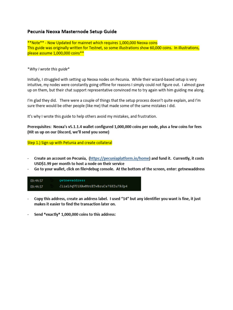 Pecunia_Masternode_Setup_Guide_updated_for_Mainnet | PDF | Software | Computing