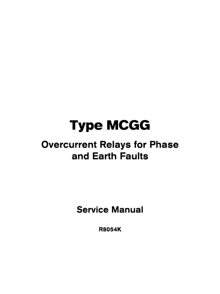 Type MCGG Overcurrent Relays for Phase and Earth Faults | PDF | Relay ...