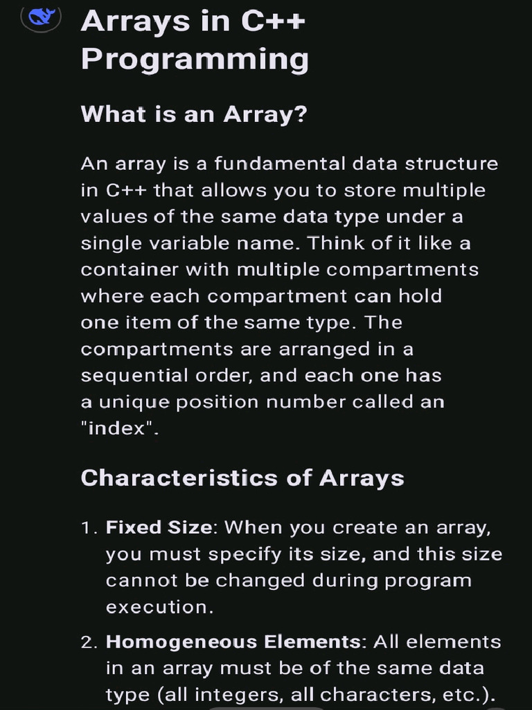 Array in C ++programming and Advantages | PDF