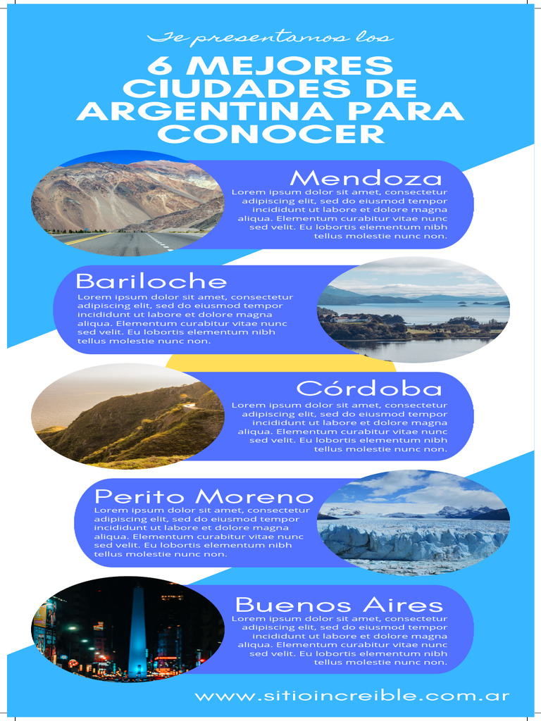 Infografía Argentina Turismo Moderno Azul | PDF