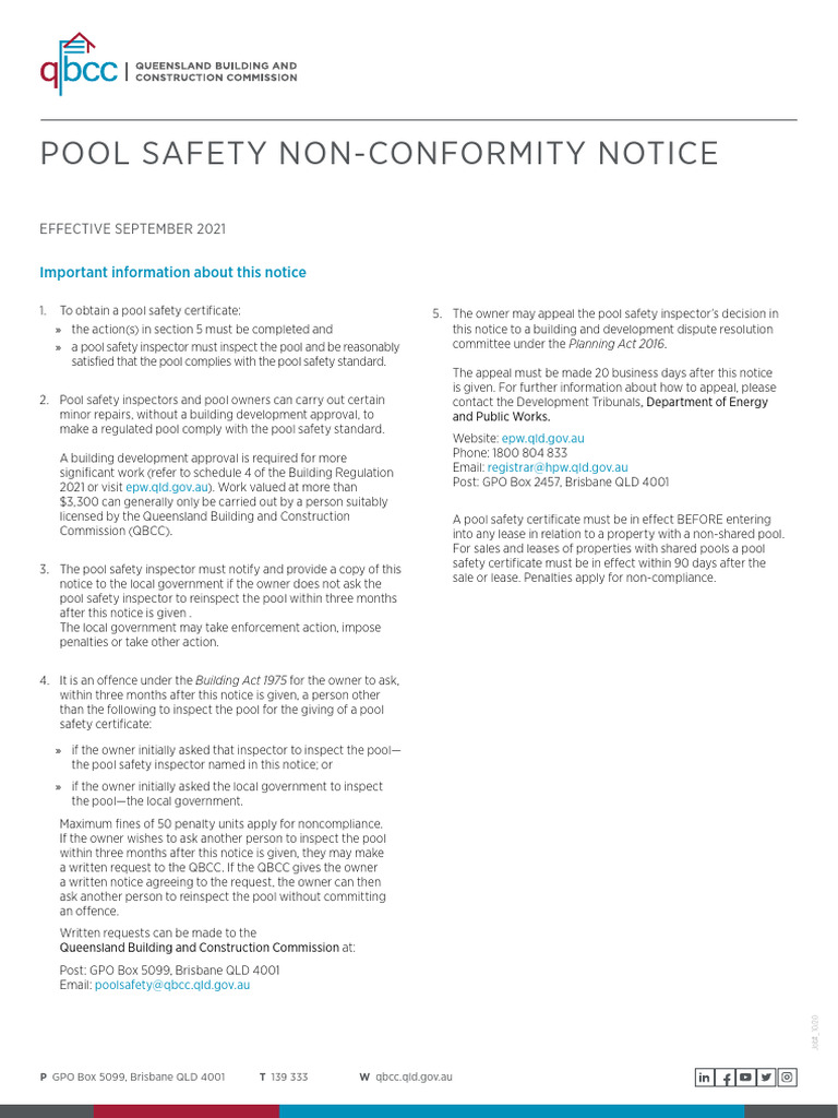 Pool Safety Non-Conformity Notice Guide | PDF | Justice | Crime & Violence