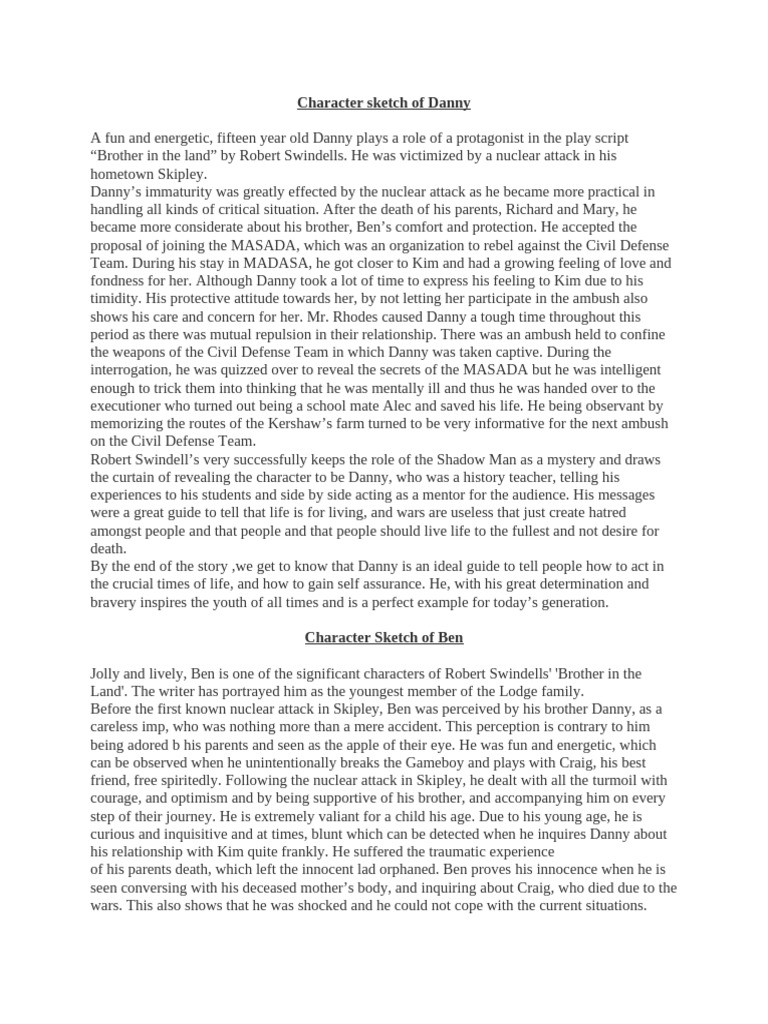 Character Sketch of Characters | PDF