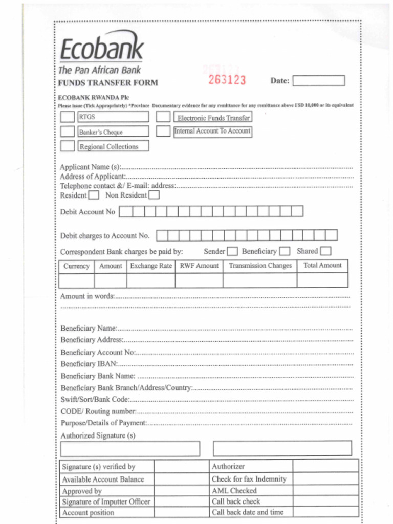 Fund Transfer Form | PDF