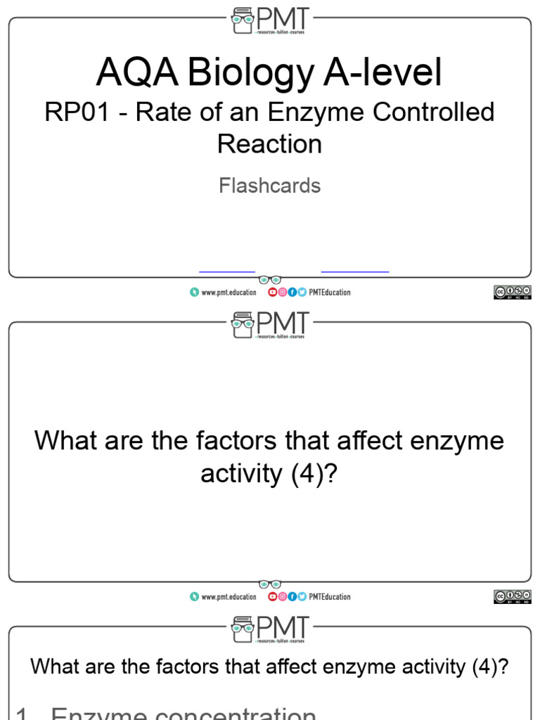 Flashcards - RP 01 Rate of An Enzyme Controlled Reaction - AQA Biology ...